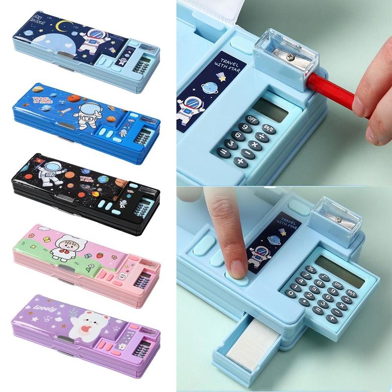With Calculator Pencil Case Large Capacity Double Layer Pencil - TikTok ...