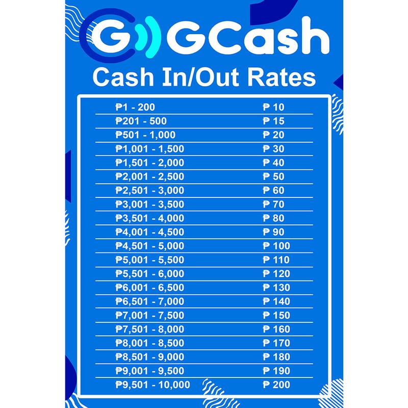 NEW CASH IN CASH OUT RATE ON GCASH SIGN PLASTIC LAMINATED 250GSM ...