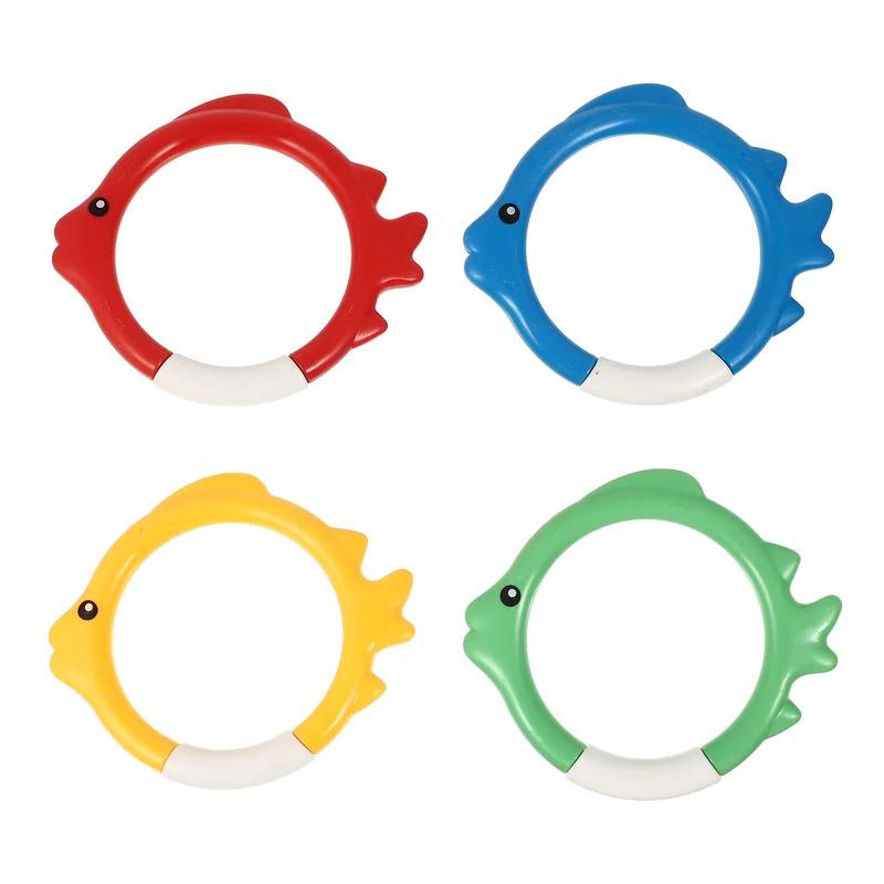 4 pcs Colorful Diving Ring For Kids Toy Outdoor Play Toys Beach ...