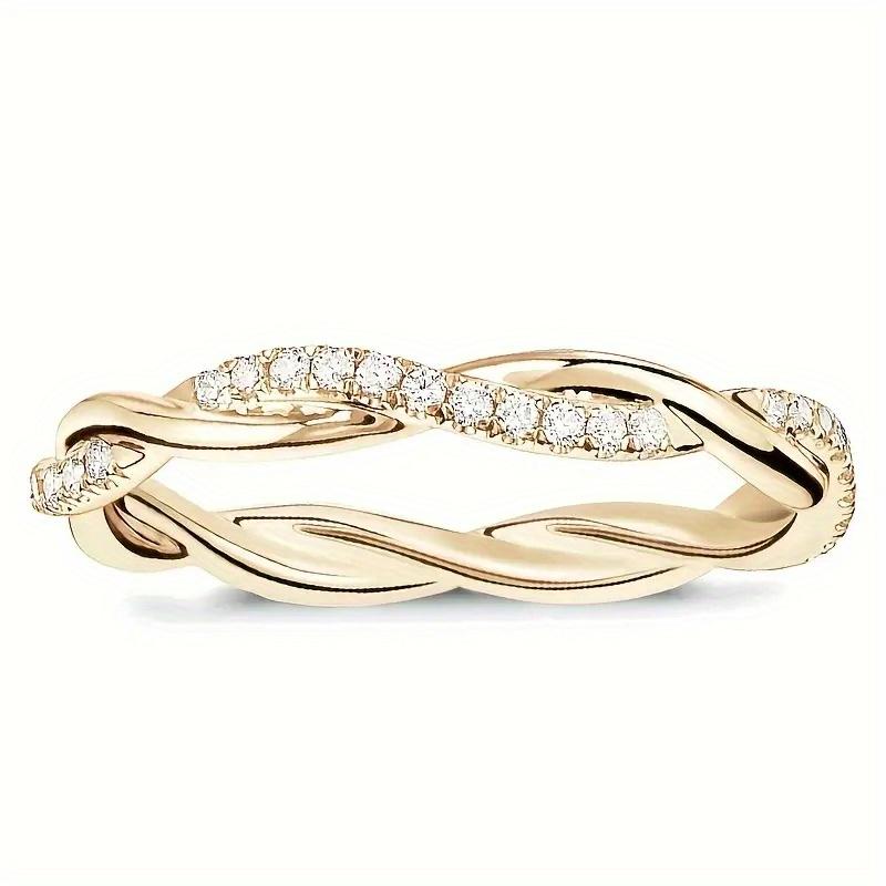 Cincin Jalur Berpintal Silang Mewah, Barang Kemas Fesyen Wanita ...