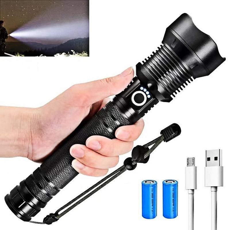 150000LM Powerful Super Bright LED Flashlight Zoomable Tactical ...