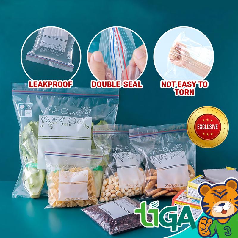 TIGA 3 Size Transparent Grand PE Ziplock Packaging Food Bag - TikTok ...