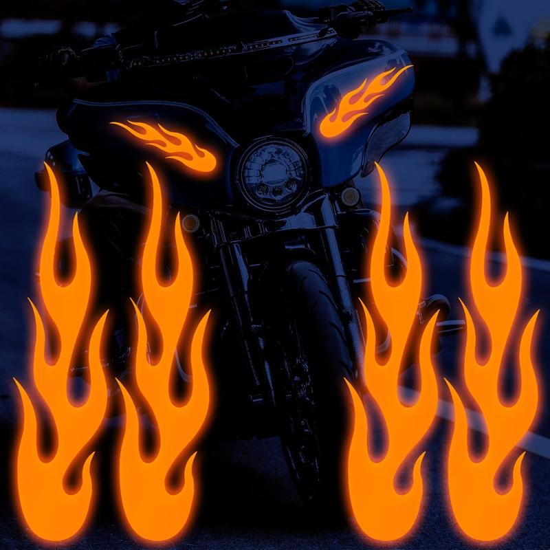 Flame Decals for Cars, Reflective Flame Stickers, Orange Reflective ...