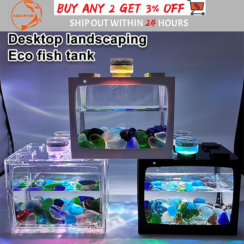 Mini Aquarium Block Tank Betta Guppy Fish Tank Building Block - TikTok ...