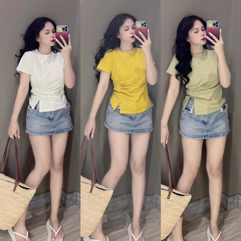 Áo thun Ôm Body nữ Borip nhún eo một bên, áo tay ngắn tôn dáng - TikTok ...