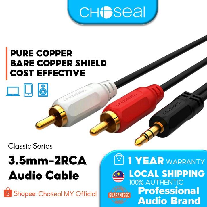 Choseal 3.5mm to 2 male RCA audio cable, 3.5 stereo to 2RCA adapter ...