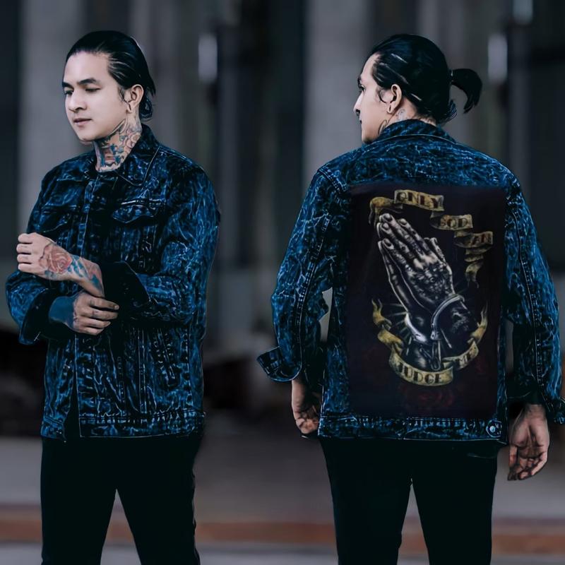 Jaket Jeans Sandwash Printing Jaket Jeans Gambar Belakang-COD - Shop ...