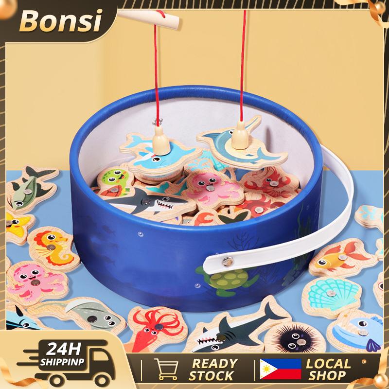 31Pcs Magnetic Fishing Game Set Early Educational Wooden Fis - TikTok ...