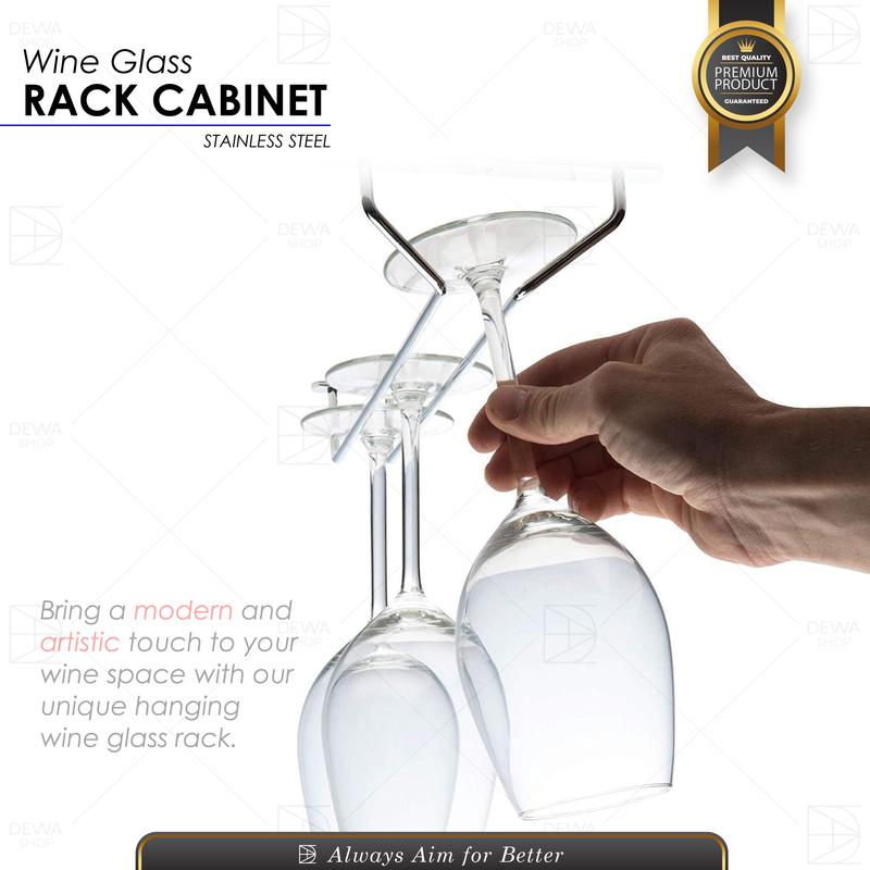 Rak Gelas Wine Kaki Gantung 1 Baris Kafe Hotel Bar Cafe Anggur Holder ...