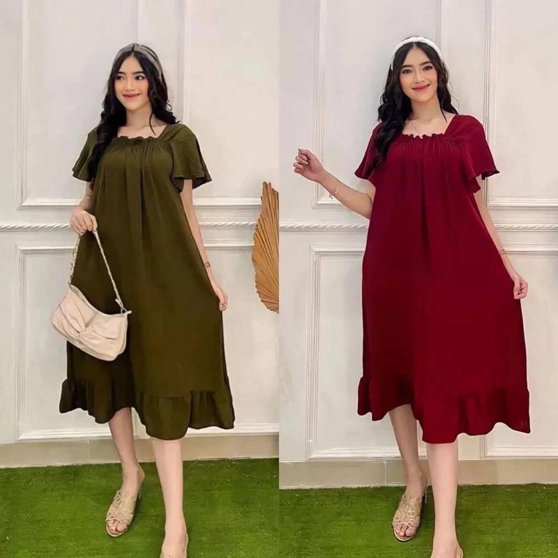 Dress Daster Fuji Cringkle Polos viral Fit 40-75kg Ready stock - TikTok ...