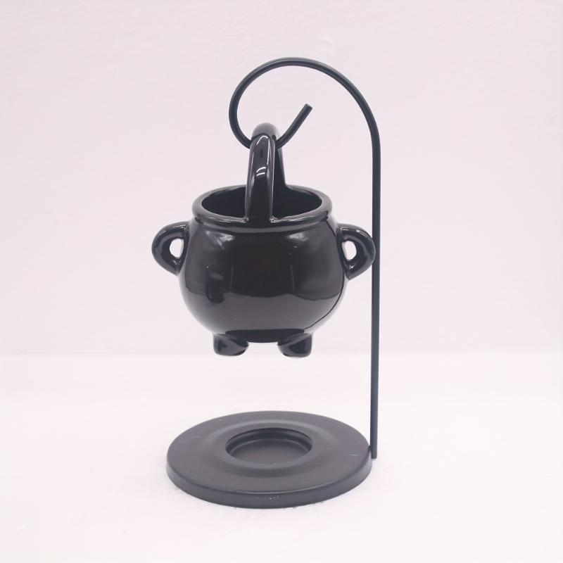 [1pc Whimsical Black Ceramic Cauldron] 1pc Cauldron Oil Burner with ...