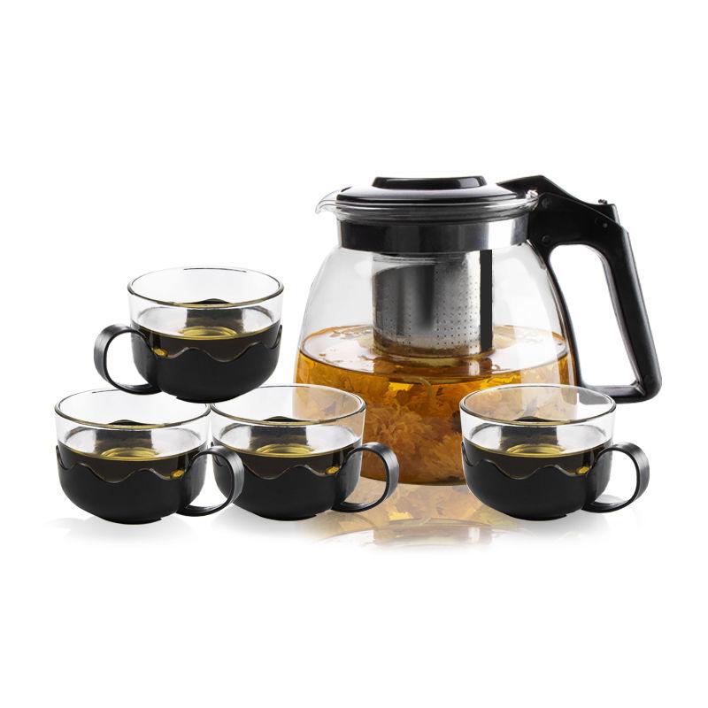Chinese Pyrex Tea Set A Pot of Four Cups Five-piece Set Tea Pot ...