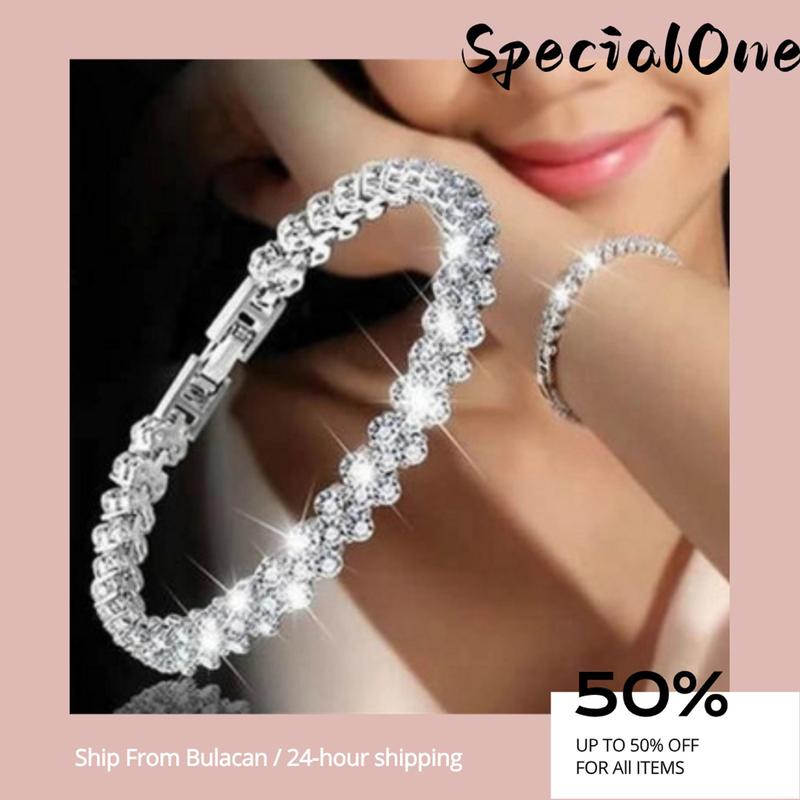 Luxury Rhinestone Bracelet Rome Style Titanium Anti-rust Bracelet ...