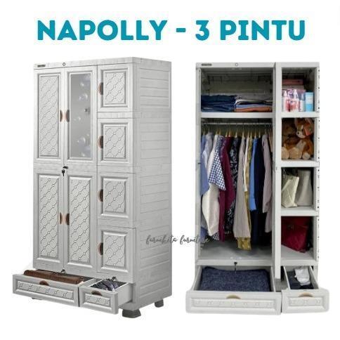 LEMARI NAPOLLY 3 PINTU LEMARI MIDICAB PREMIUM 3408 [NAPBOX] - 3408 ...