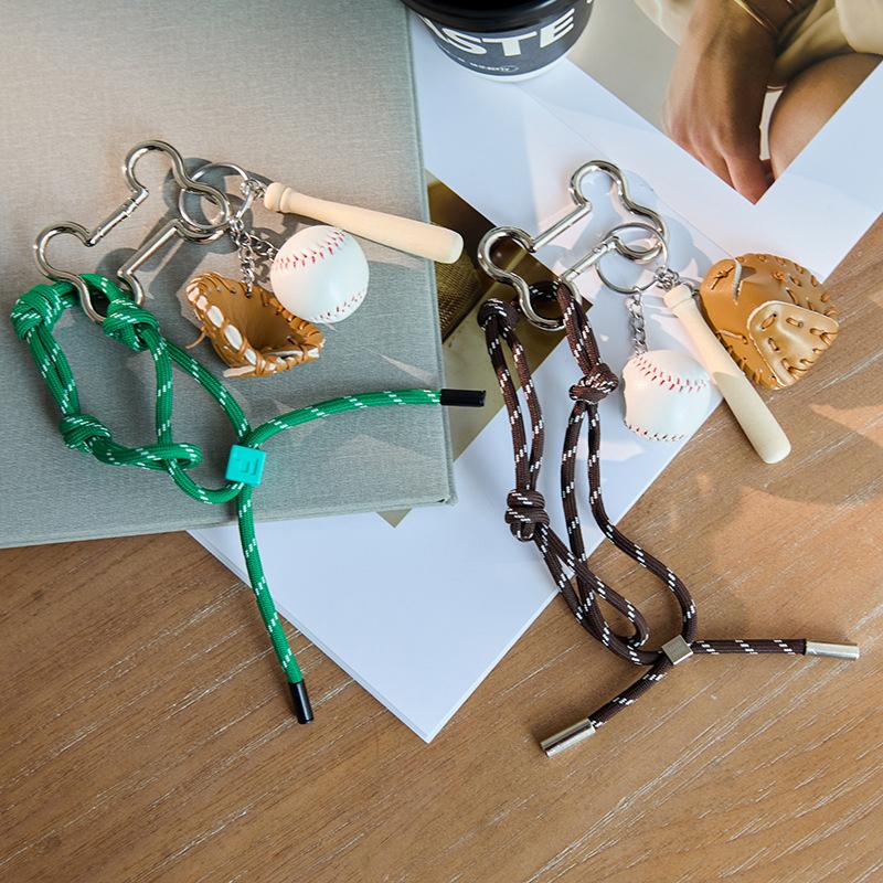 Y2K Ins Style Baseball Rope Knot Keychain Vintage Braided Rope - TikTok ...