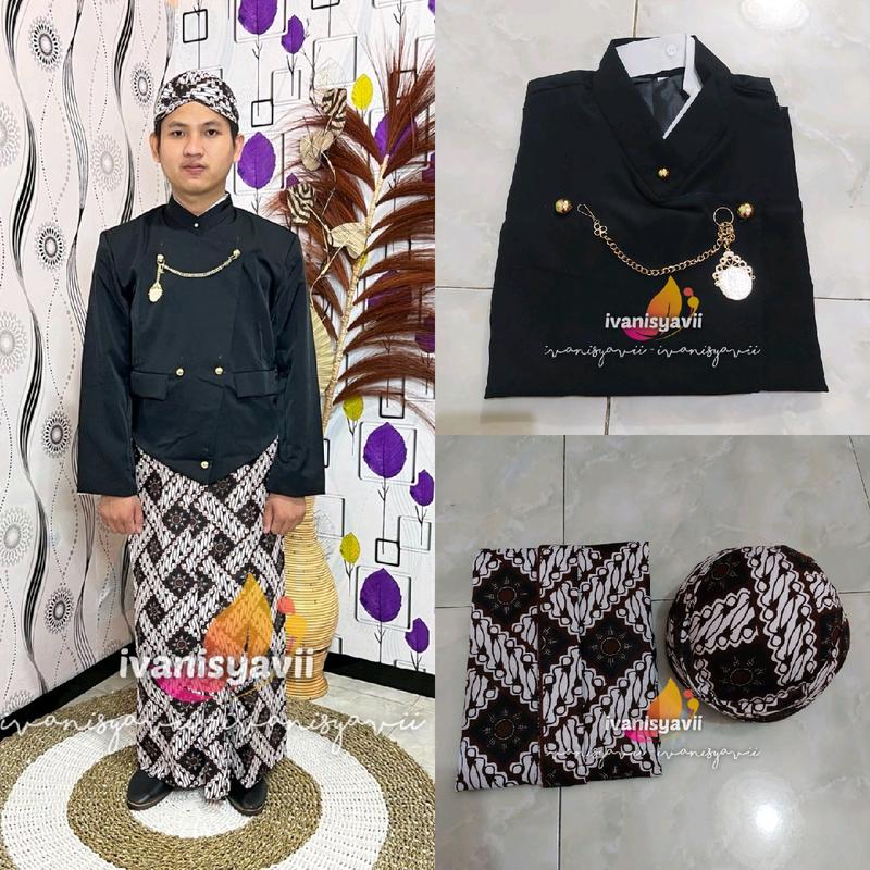 [1set] Pakaian Adat Jawa / Beskap, Jarik + Blangkon Solo | SPPM - Shop ...