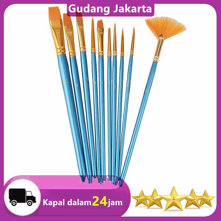 10 Pcs Kuas Lukis Set Kuas Art Brush Set 1103-1 - Shop | Tokopedia