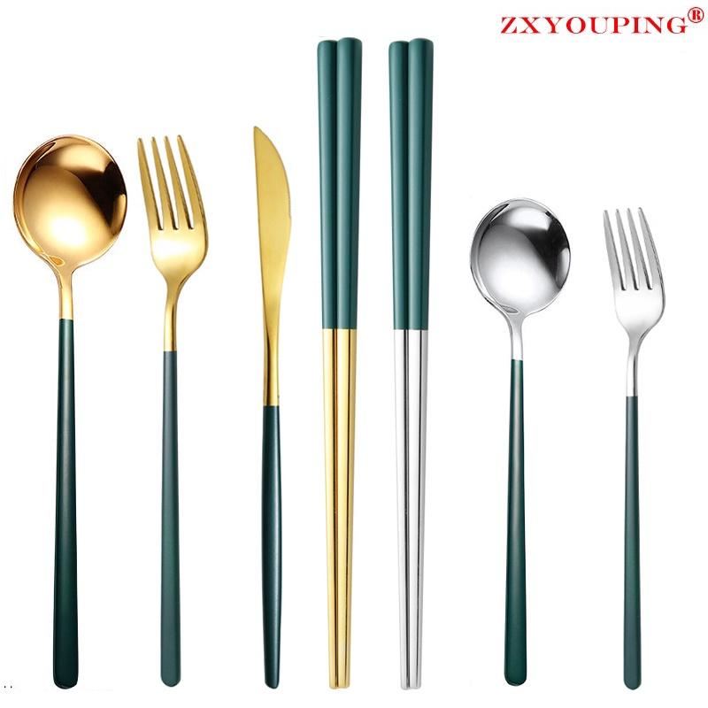 Korean style Dinnerware 304 Stainless Steel Cutlery Set Fork - TikTok ...