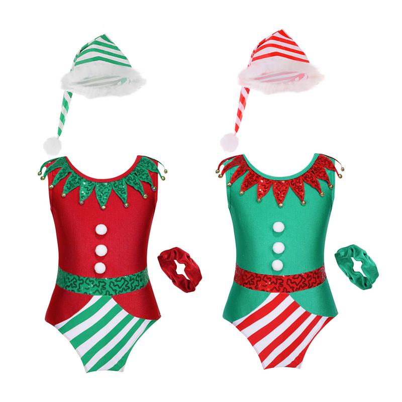 moily Kids Girls Christmas Set Sleeveless Jagged Neckline Patchwork ...