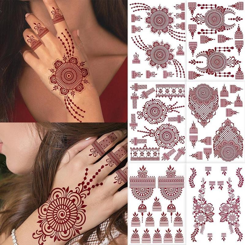 Pelekat Tatu Inai Tattoos , Kalis Air, Untuk Tangan dan Bunga, Tatu ...
