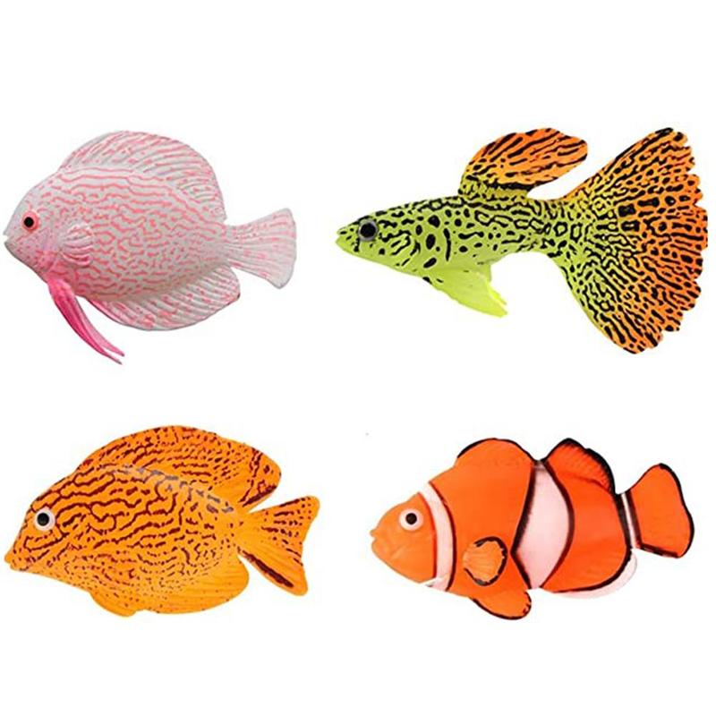 Tropical Fish Decorations Tank Artificial Ornament Goldfish Silica Gel ...