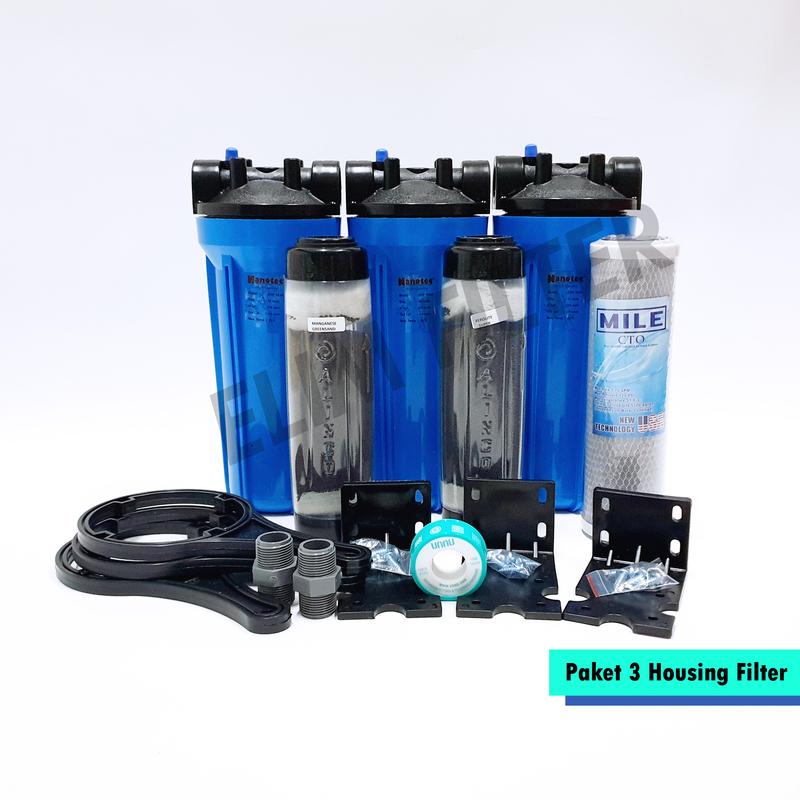 Paket Filter Air Sumur Zat Besi Tinggi 3 Housing 10 inch - Manganese ...