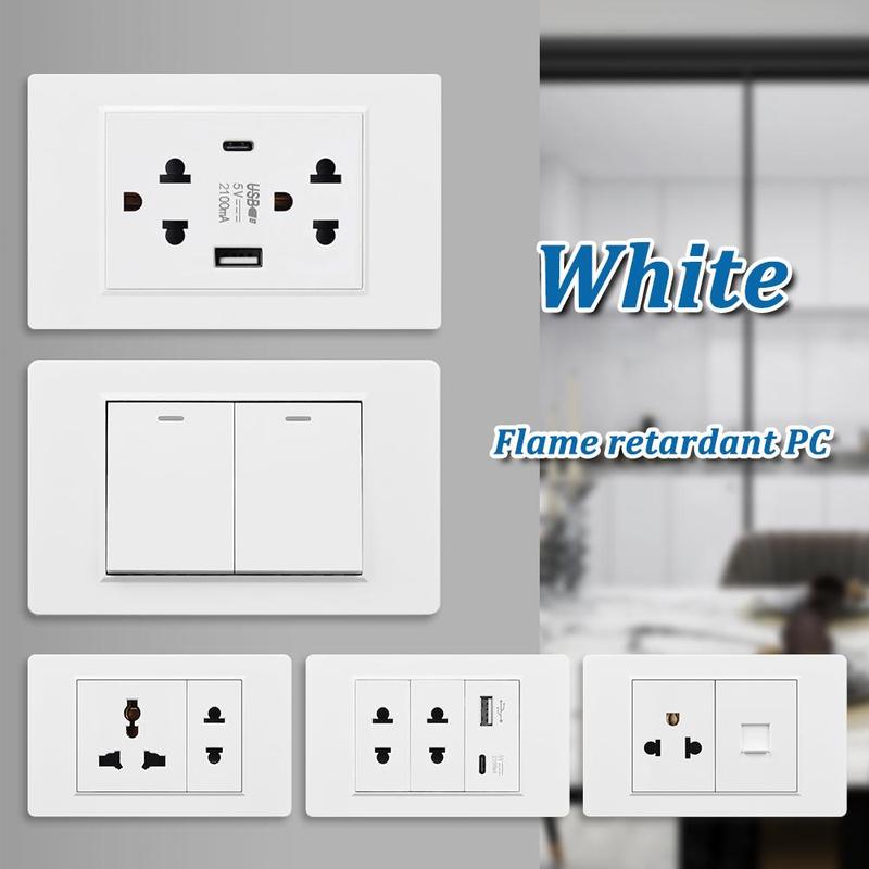 VISWE Wall Electrical Sockets and Switches, Thailand Plug/3pins/2pins ...