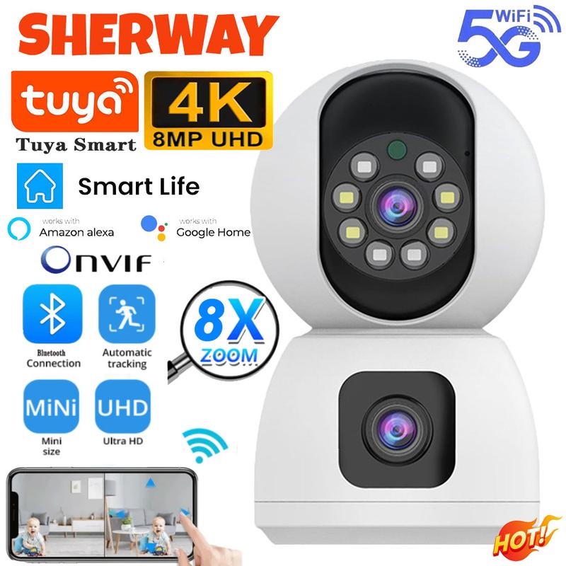 8MP Dual Lens 5G WIFI Camera Tuya Smart PTZ 4K HD Dual Scree - TikTok ...