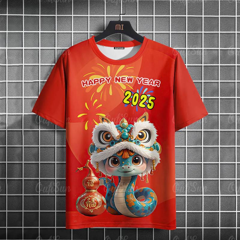 Baju-T Keluarga FESYEN, Kemeja-T Tahun Baru Ular, Baju-T Merah ...