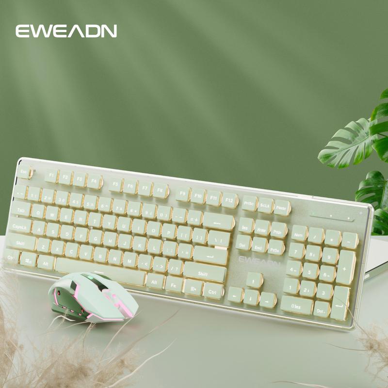 EWEADN V3 Wireless Keyboard and Mouse Combo with Single Backlit ...