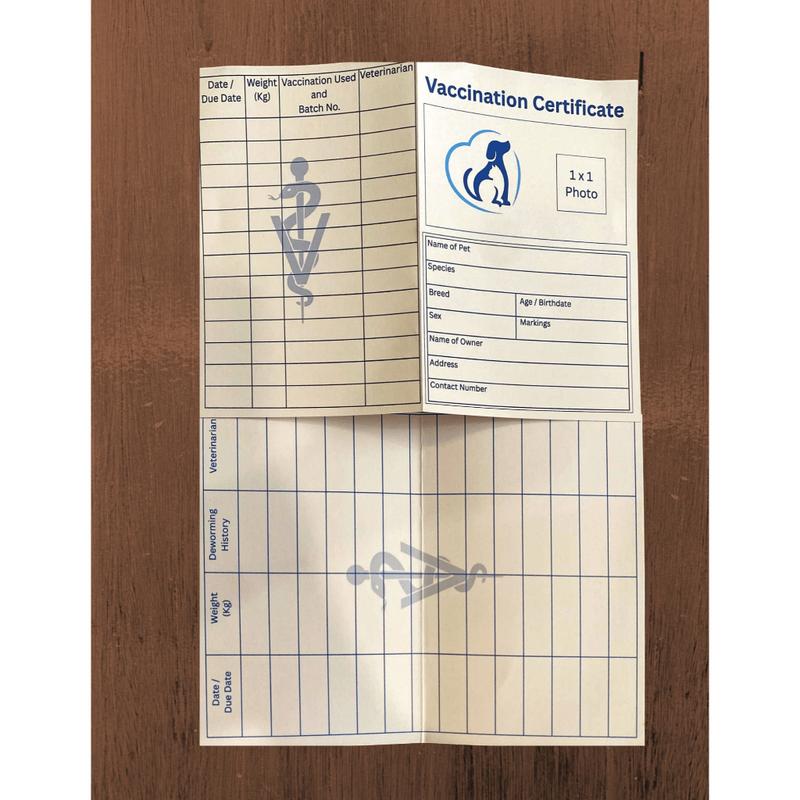 Immunization Pet Vaccination Card / Vaccination Certificate Vet ...
