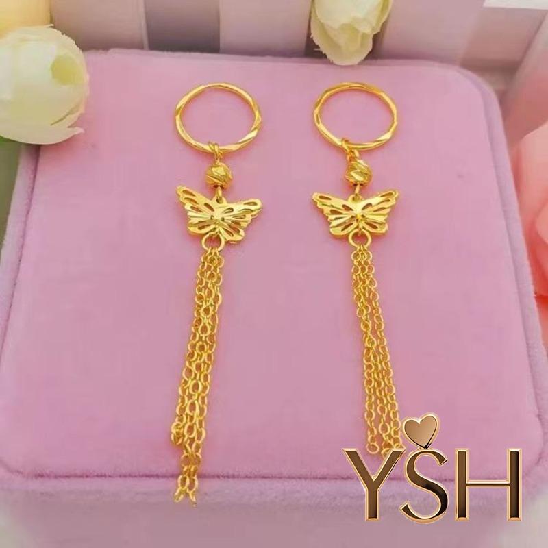 tassel earrings indian anting titanium wanita butterfly HSHY - TikTok ...