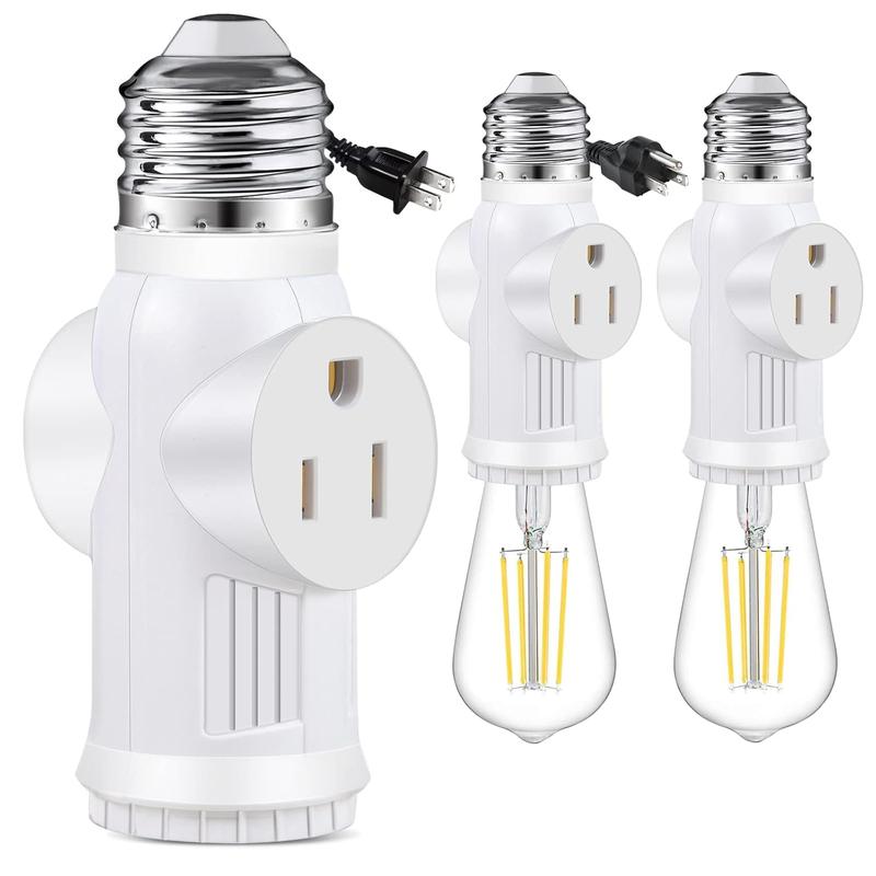Light Socket Outlet Adapter, 3 Prong Light Socket Adapter, Polarized ...