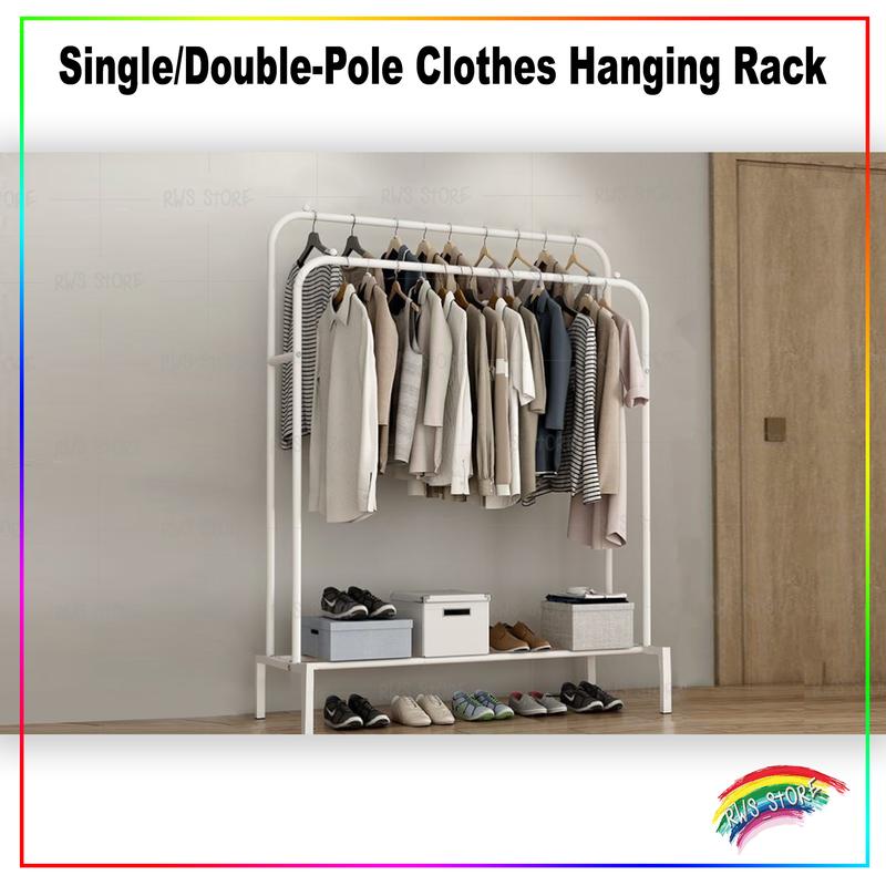 Single/Double Pole Strong Steel Structure Laundry Hanging Rack - TikTok ...