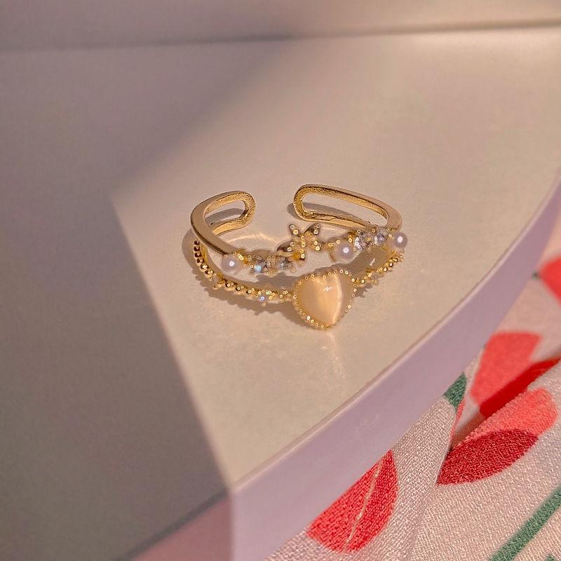 Cat's Eye Stone Cupid Arrival Ring Adjustable Women's Double - TikTok ...