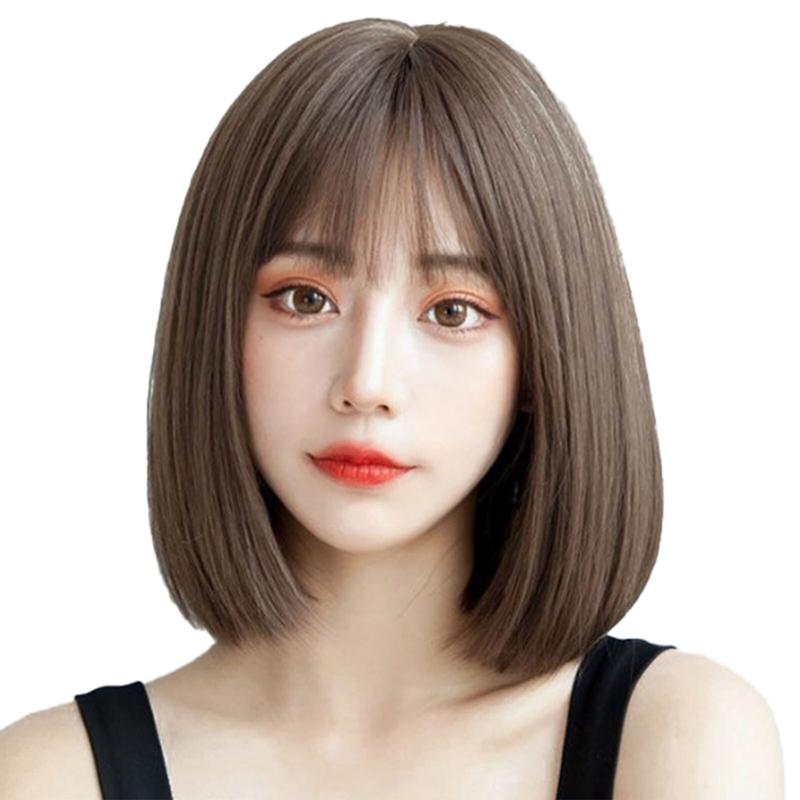 Tóc Giả Ngắn Thẳng, Dành Cho Nữ, Tóc Giả Bob Màu Nâu Ngắn, Sành - TikTok Shop Vietnam