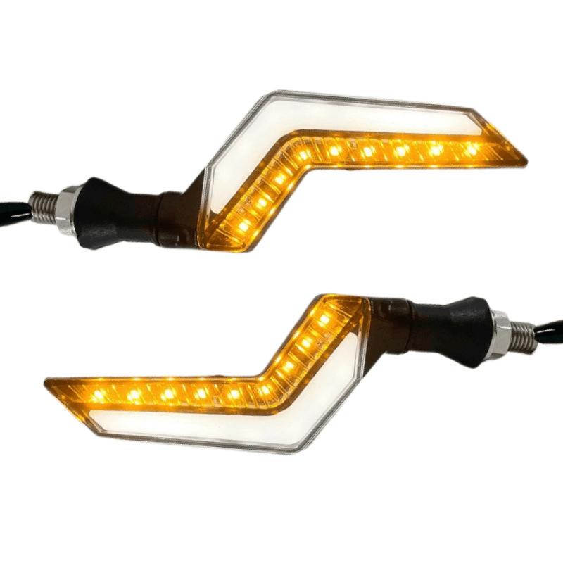 A Pair Winged Dual-Color Running Led Turn Signal Light Motorcycle ...