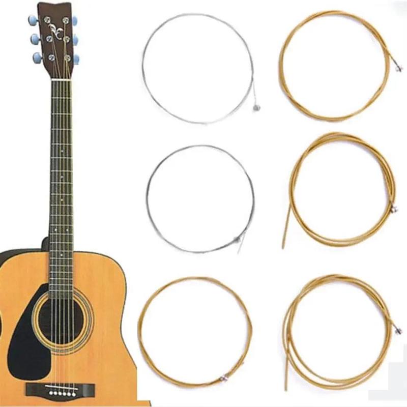 Acoustic Guitar Strings 6Pcs/Set Pure Copper Strings 1-6 for Acoustic ...