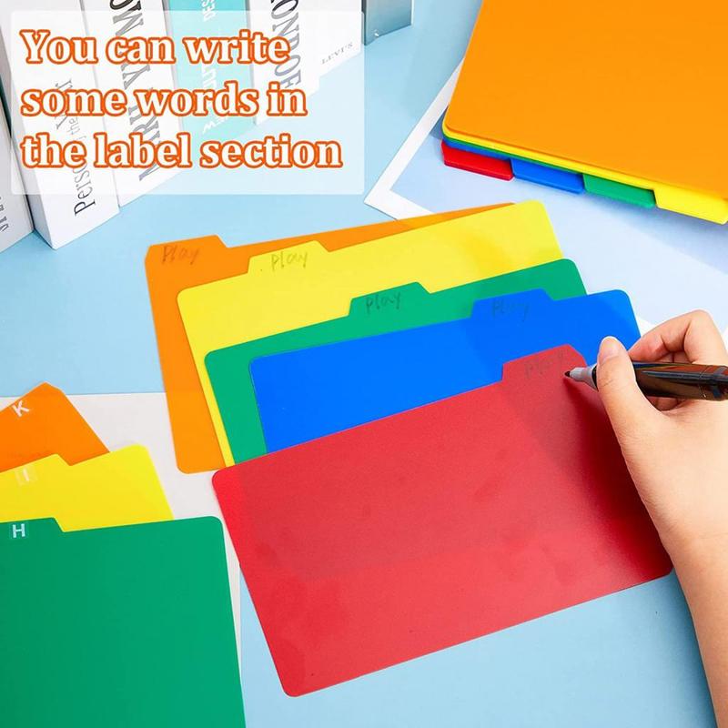 alyoad- Pvc Index Card Dividers Colorful Self-adhesive Index Card ...