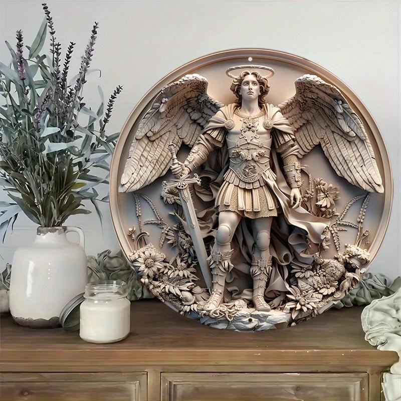 1pc 8x8inch Vintage Archangel Saint Michael Aluminum Metal Sign ...