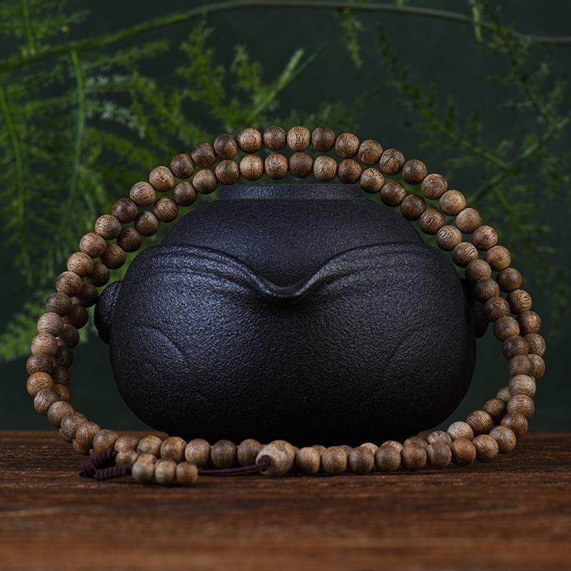 Gelang Kayu Gaharu, Plat Hitam, Rekaan Wenlai Bebiri, Manik Buddha ...