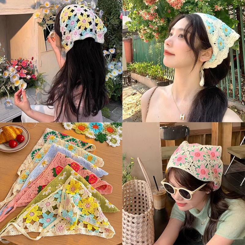 Colorful Triangle Headscarf Beautiful Triangle Turban Hollow - TikTok ...