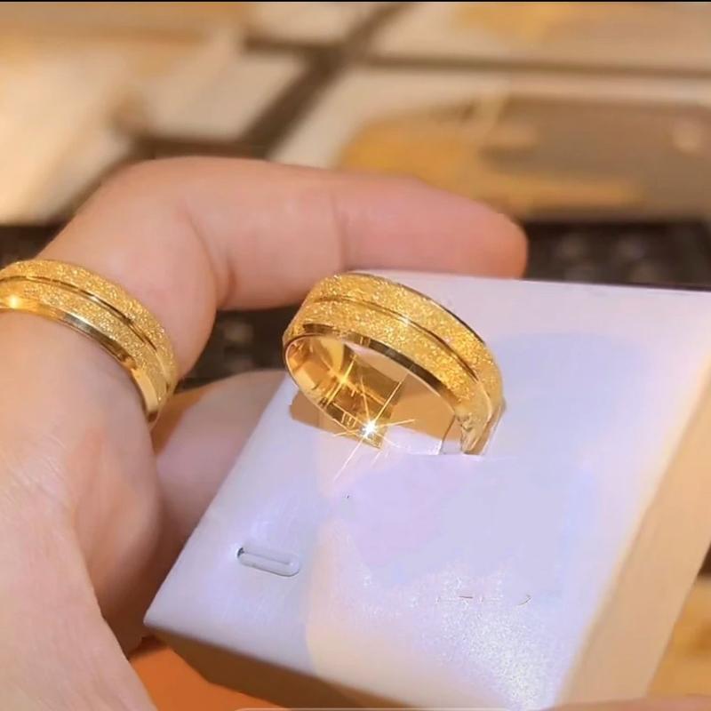 Cincin Emas Keluli Titanium Berkabut Gred Tinggi, Mewah Mamp - TikTok ...
