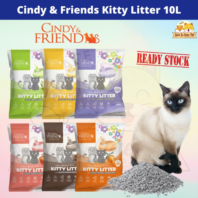 Cindy & Friends Kitty Litter 10L / Ultra Absorbent Natural Clumping Cat ...