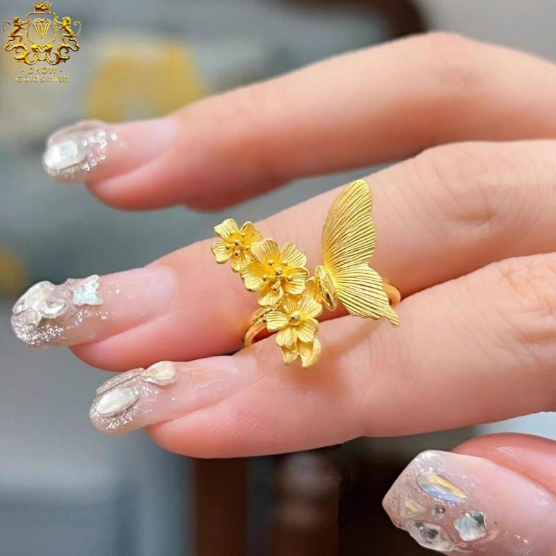 【Chow Gold Smith】Cincin Rama-rama Rong Bunga Berkembar, Cincin - TikTok ...