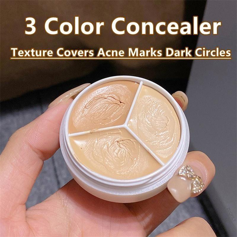 Tri-color waterproof concealer texture can cover acne marks Long ...