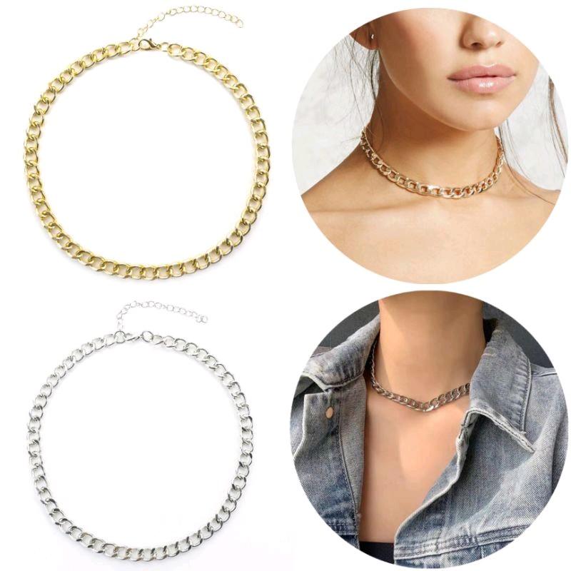 Kalung Choker Retro Rantai Pipih Medium Edgy Style Punk Hip Hop - Shop ...