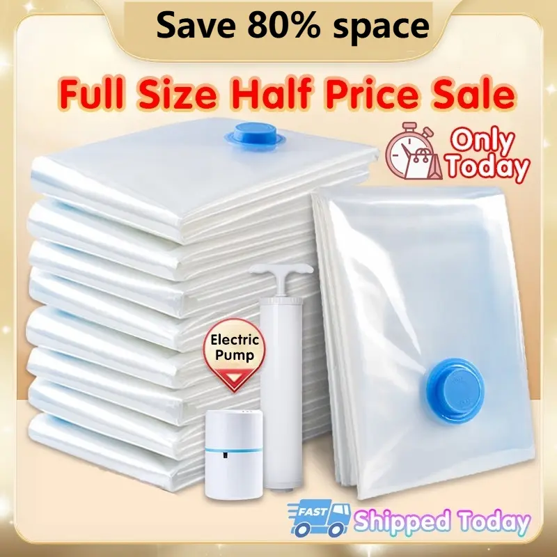 5Pc Vacuum Storage Bag Travel Reusable Storage Organizers Vacuum ...