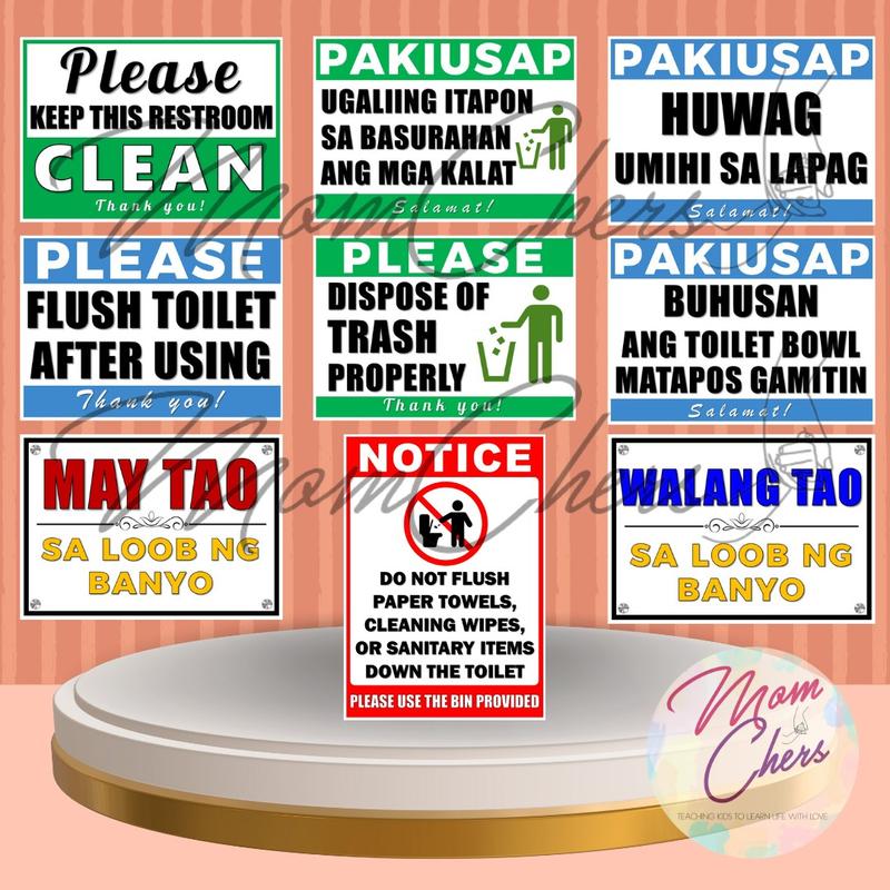 Laminated Signage for Restrooms or Comfort Rooms - TikTok Shop Philippines