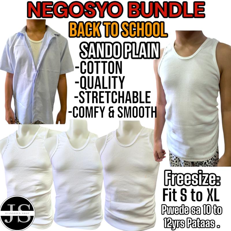Bundle Sando Plain Stretchable Comfy and Smooth Fit to XL Pwede ...